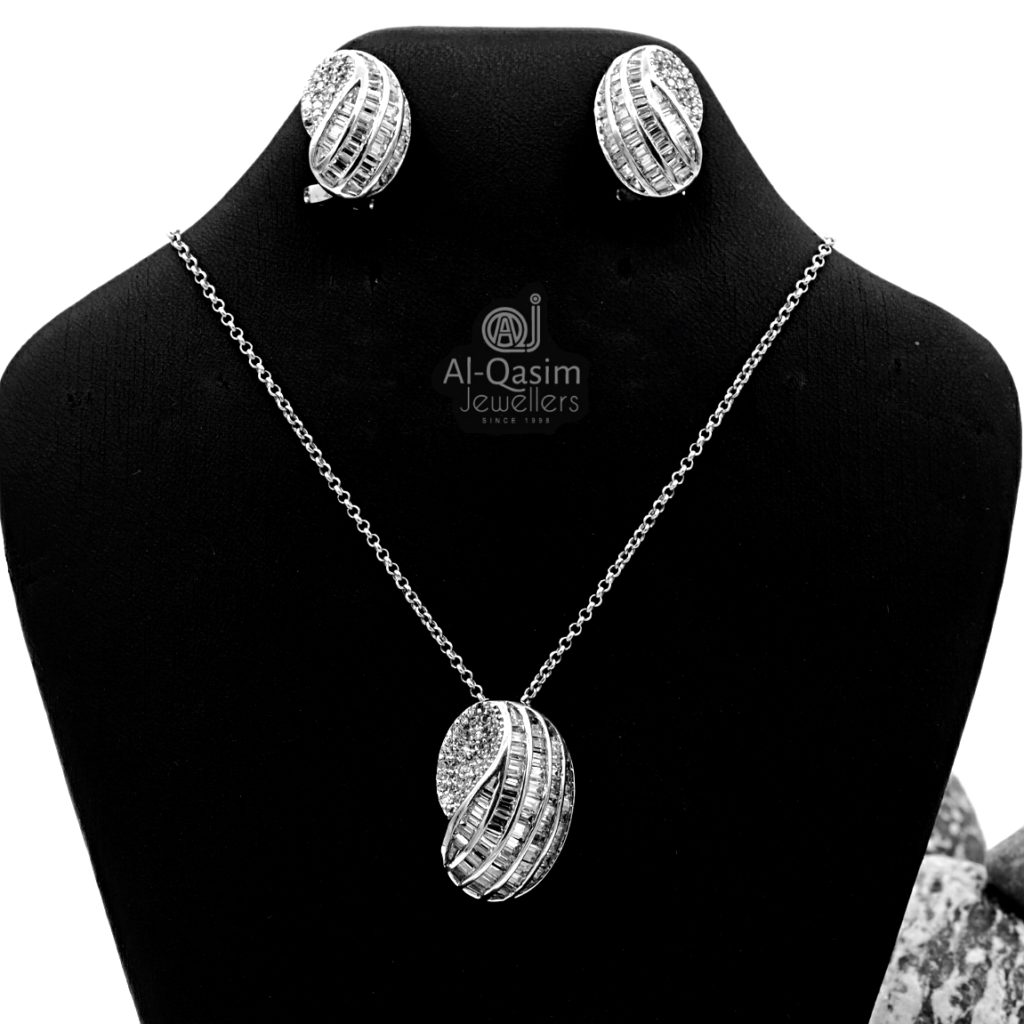 Shell Silver Pendent Set | Al Qasim Jewellers 925 Silver Locket Sets
