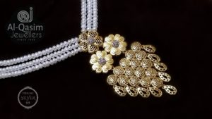 Madrasi Pearl Pendant Set | Silver Choker Necklace | Gold Plated Set
