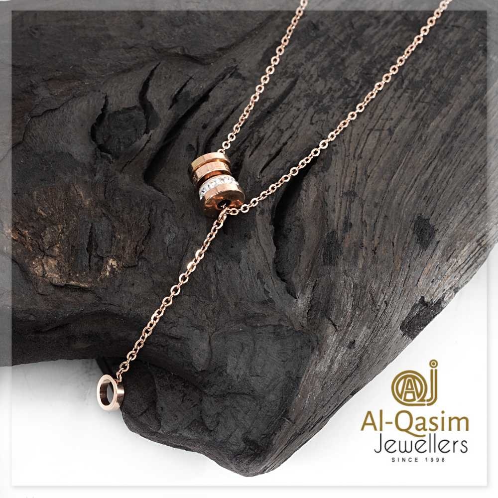 Dangling-Charm Titanium Steel Chain | Al Qasim Jewellers | Silver