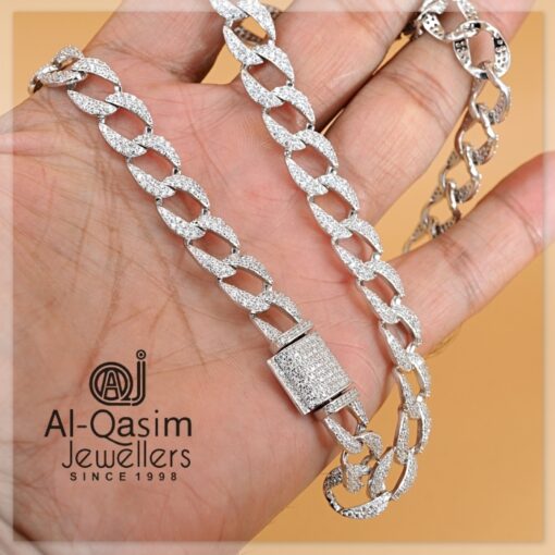 Cuban Iced Silver Chain for Sale in Pakistan | Iced out jewelry