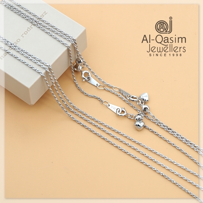 Adjustable Rope Silver Chain In Pakistan | Neck Rasa Chains