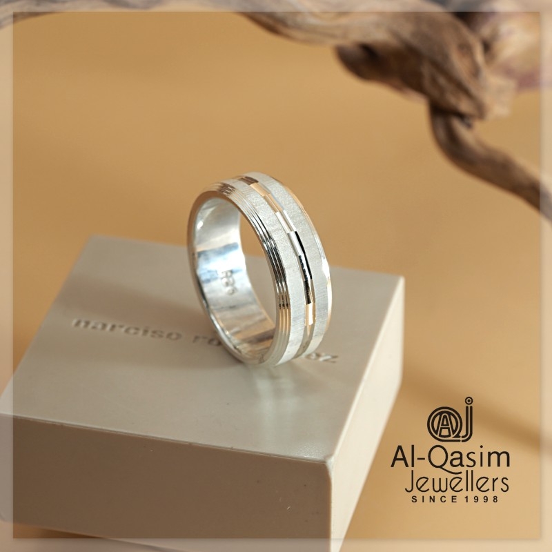 Laser Cut Silver Band | Men Silver Rings Designs In Pakistan